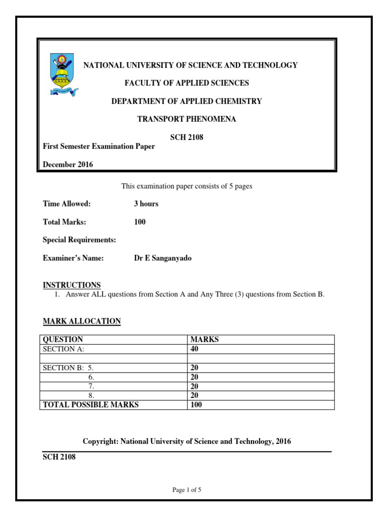 Sch2108201612 Transport Phenomena Pdf Water Heat Transfer