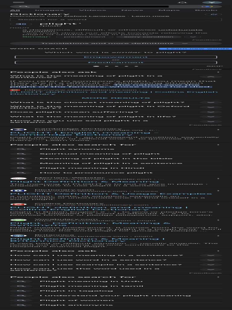 "Plight Definition and Synonyms" | PDF | Linguistics | Languages