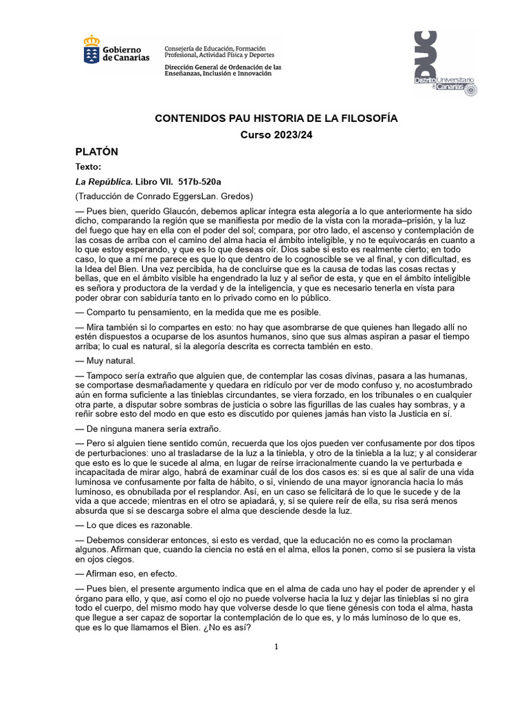Textos Platón y Aristóteles PAU 2024 | PDF | Platón | Aristóteles