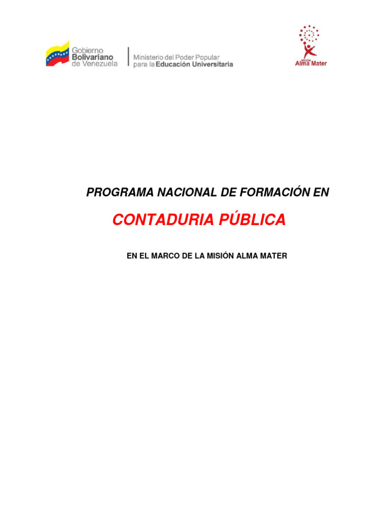 Documento Rector Contaduría Publica | PDF | Contador | Plan de estudios