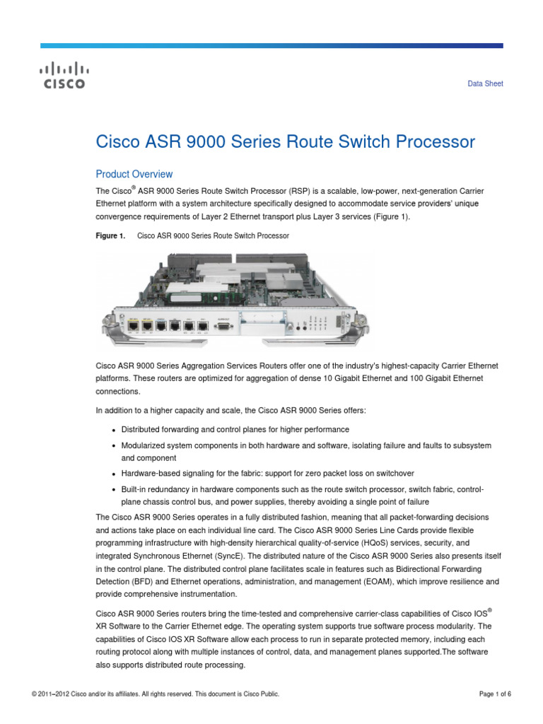Cisco Asr 9000 Series Route Switch Processor Pdf Network Switch