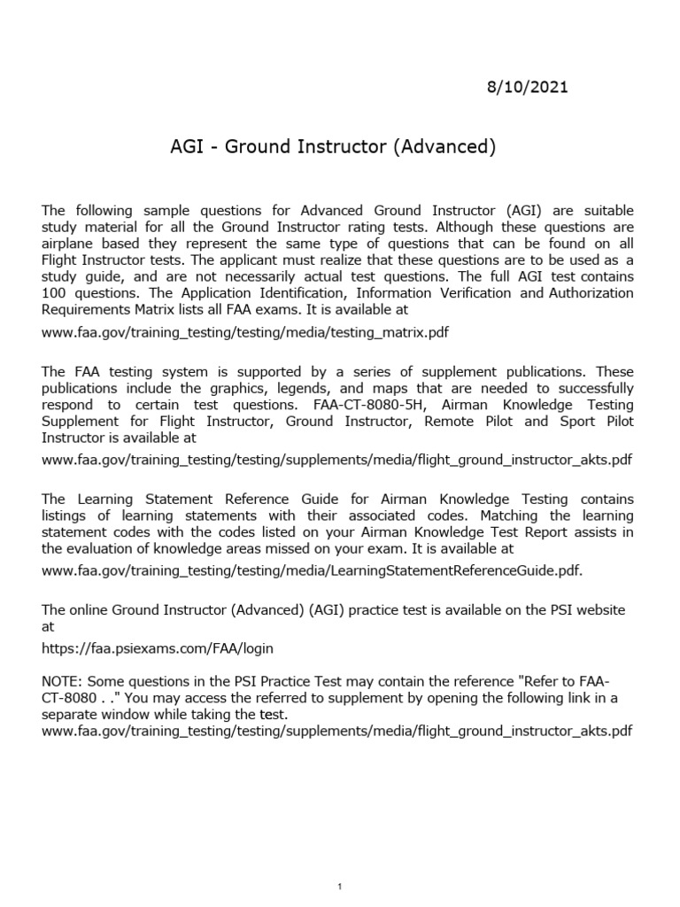 Agi Questions Pages 1 | PDF | Airport | Instrument Flight Rules