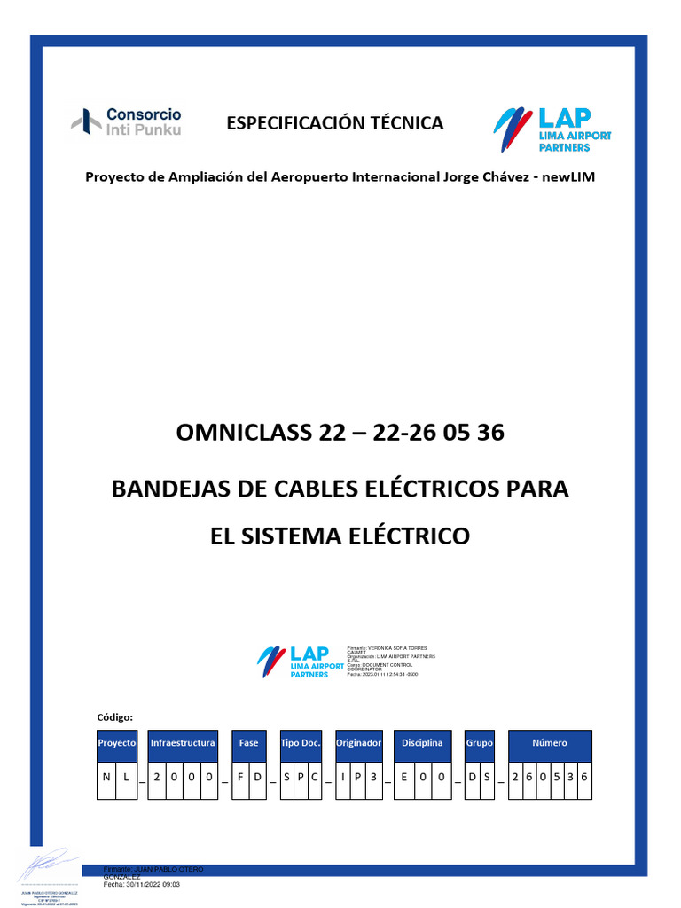 NL 2000 FD SPC Ip3 E00 Ds 260536 Rev 0 Bandejas | PDF | Contratista ...