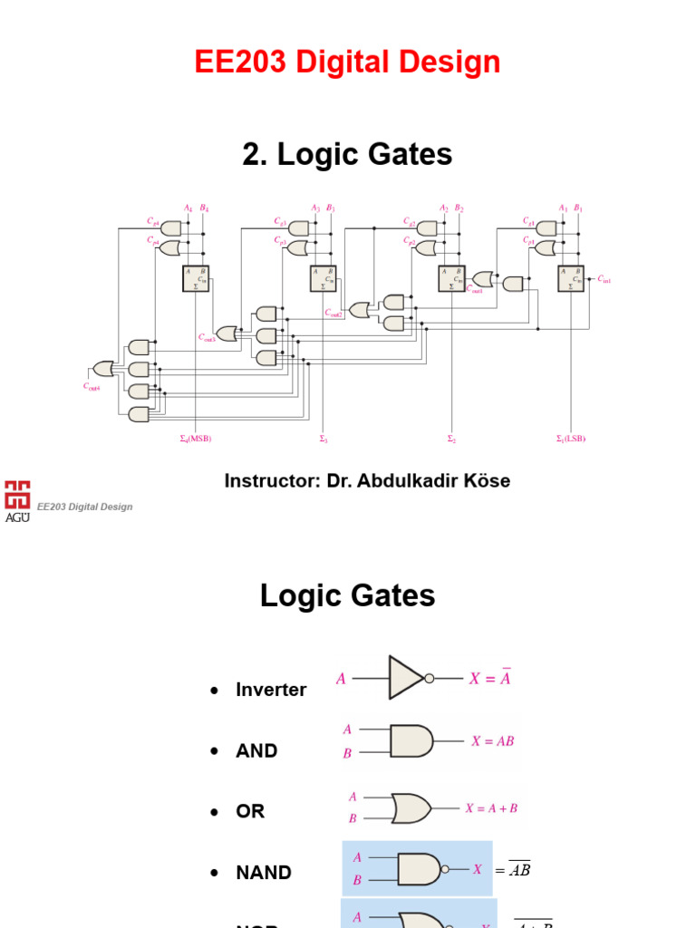 EE203 02 Logic Gates | Download Free PDF | Logic Gate | Electronic Design