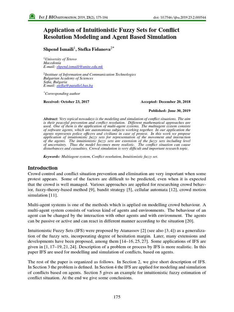 Intuitionistic Fuzzy Conflict Models | PDF | Fuzzy Logic | Agent Based Model