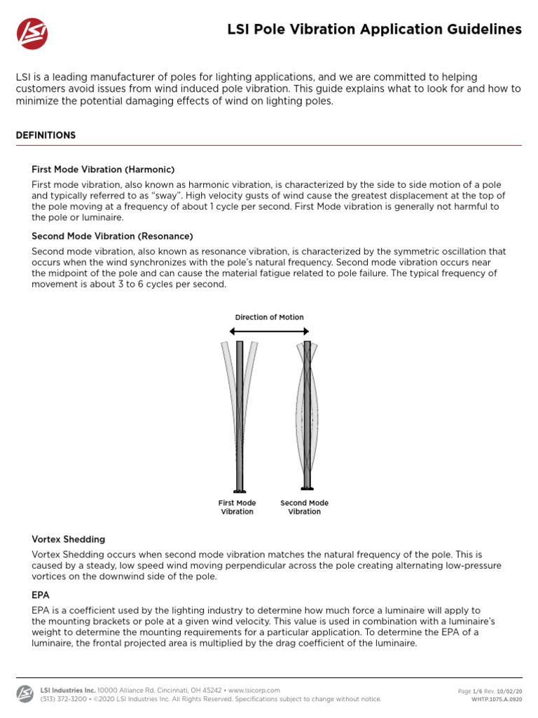 Light Pole Vibration Mitigation Guide | PDF | Oscillation | Wound