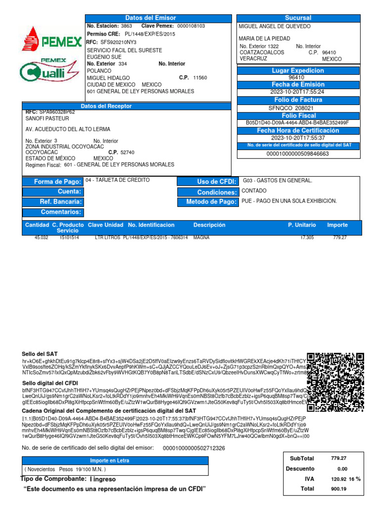 Factura Sanofi Pasteur 900.12 | PDF | Pagos | Tecnología bancaria