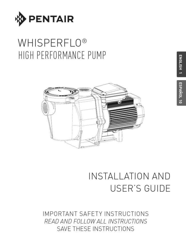 Whisperflo High Performance Pump: Installation and User'S Guide | PDF ...
