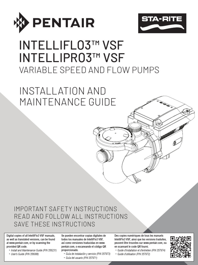 Installation and Maintenance Guide 011076 Pentair | PDF