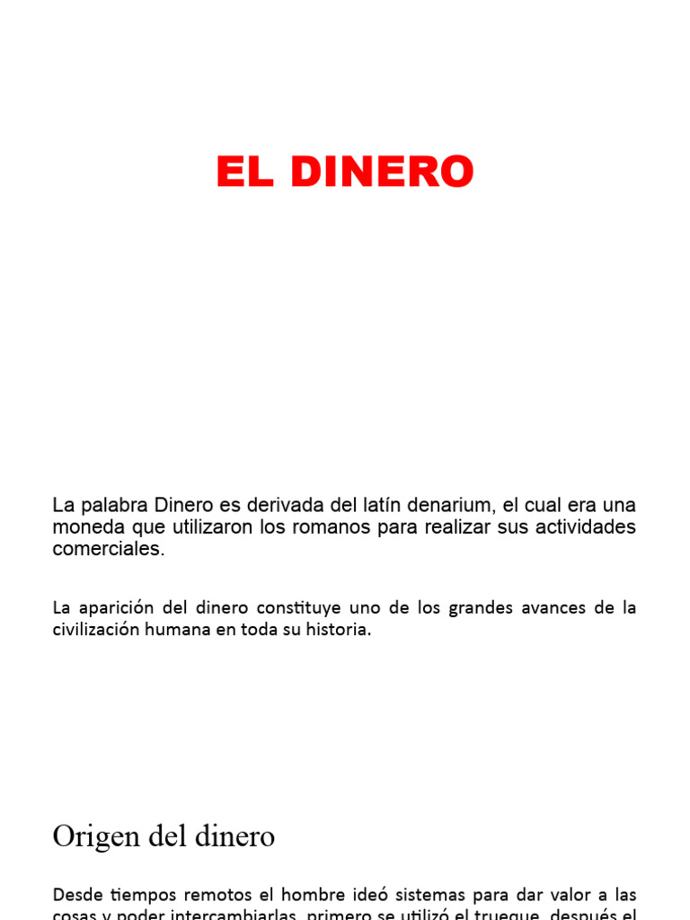 El Dinero | PDF | Dinero | Monedas