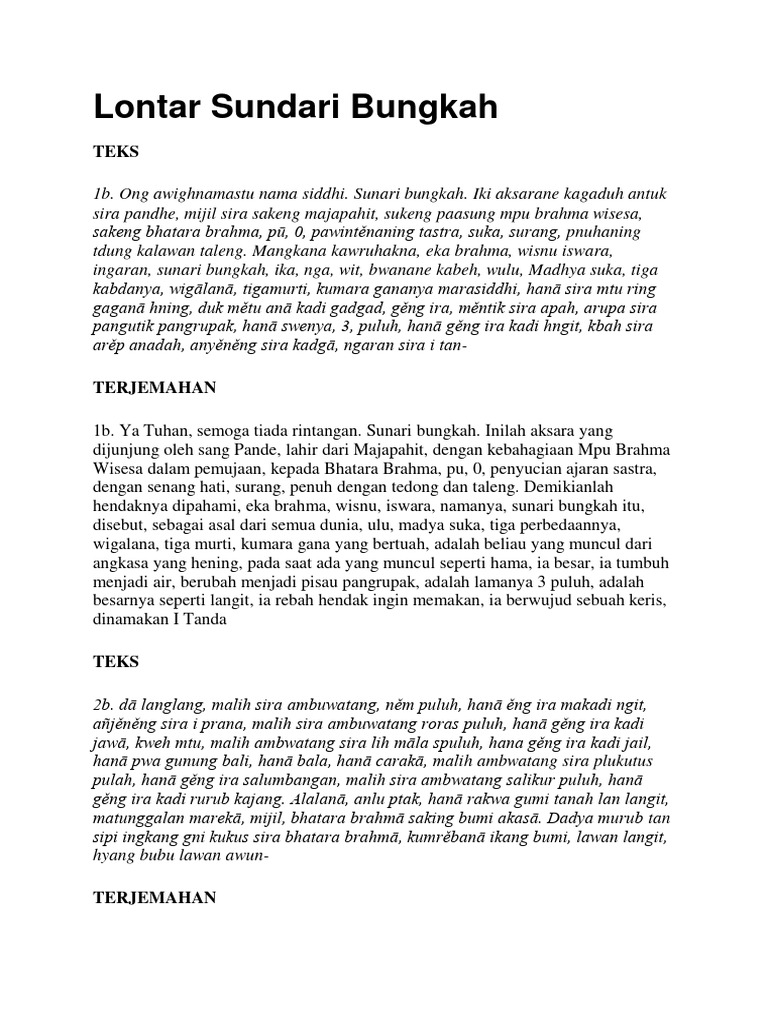 Lontar Sundari Bungkah | PDF