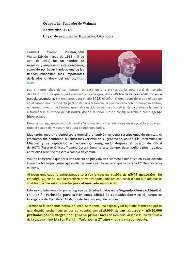 Sam Walton .......... Walmart | PDF | Walmart