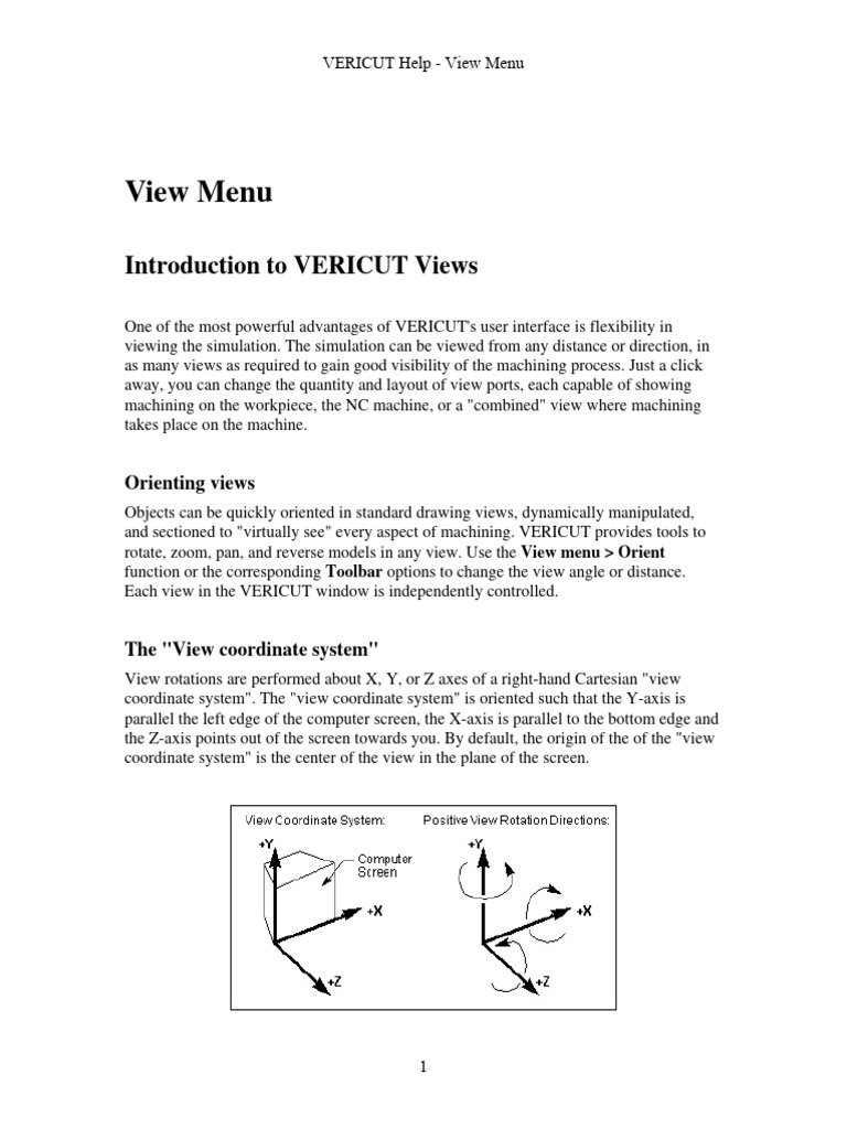 Menus and Features View | PDF | Cartesian Coordinate System | Rotation