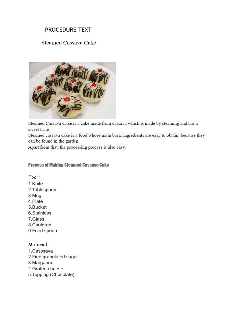 Procedure Text Kel 2 | PDF | Cakes | Cooking