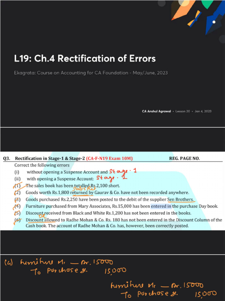 L19 Ch4 Rectification of Errors With Anno | PDF