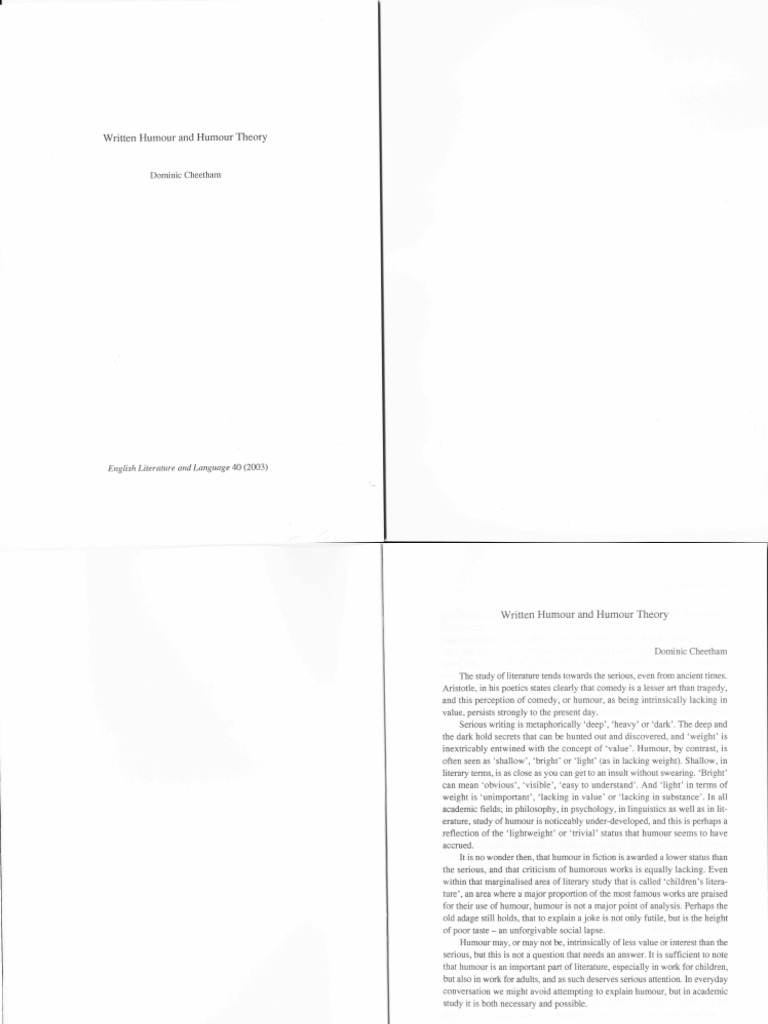Written Humour and Humour Theory | PDF | Humour | Jokes