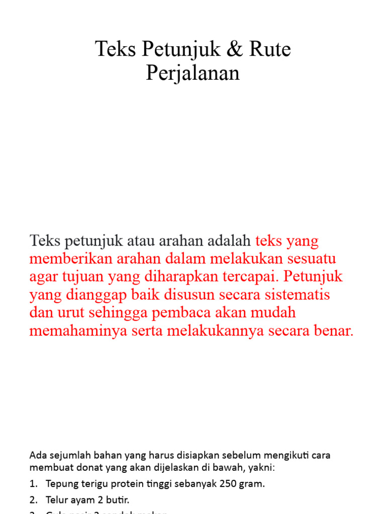 Teks Petunjuk & Rute Perjalanan | PDF | Pengembangan Diri | Kesehatan ...