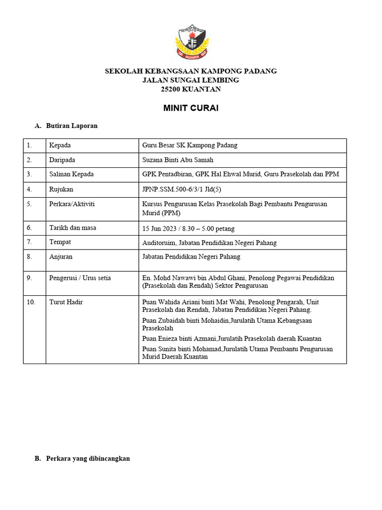 Minit Curai Suzana | PDF