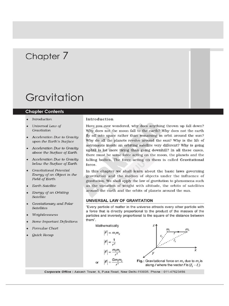 Engg-Xi - Phy - Chap-07 - Gravitation (2022-23) | PDF