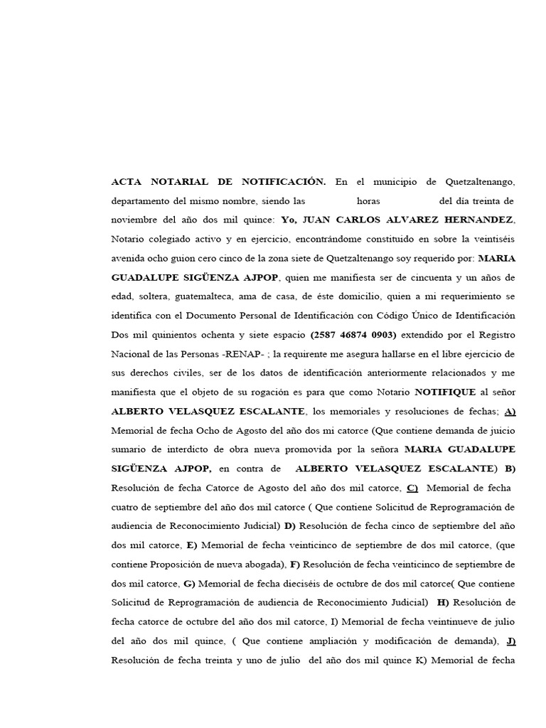 Acta de Notificacion | PDF | Justicia | Crimen y violencia Acta de Notificacion | PDF | Justicia | Crimen y violencia