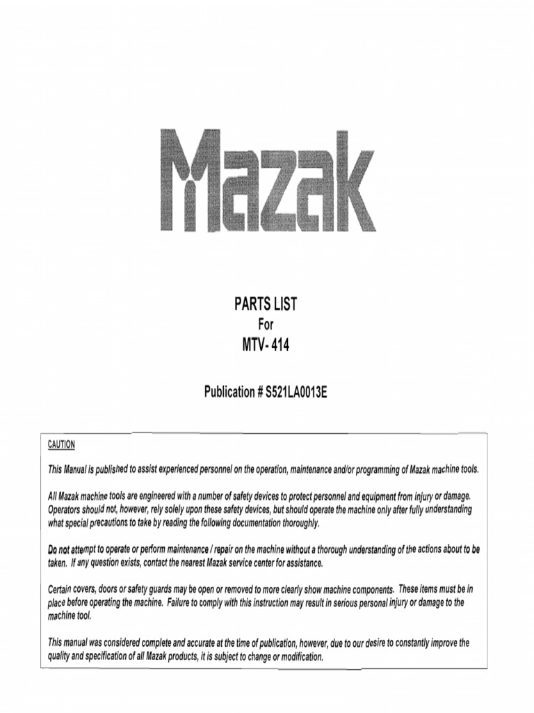 Mecanical Part List v-414 7000 RPM | PDF