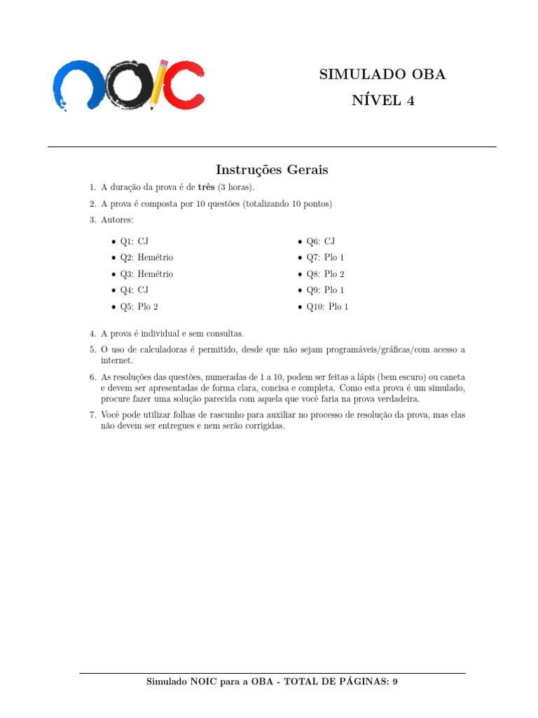 Gabarito Simulado OBA 2023 | PDF | Magnitude aparente | Asteroide