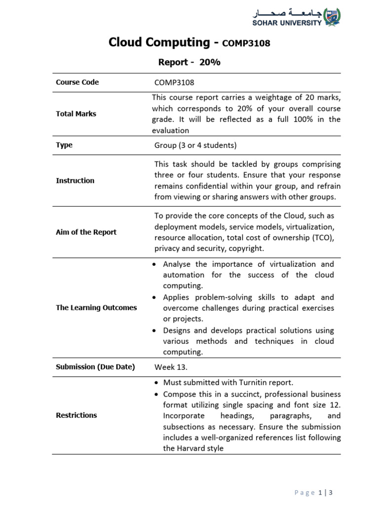 COMP3108 - Project | PDF | Cloud Computing | Databases