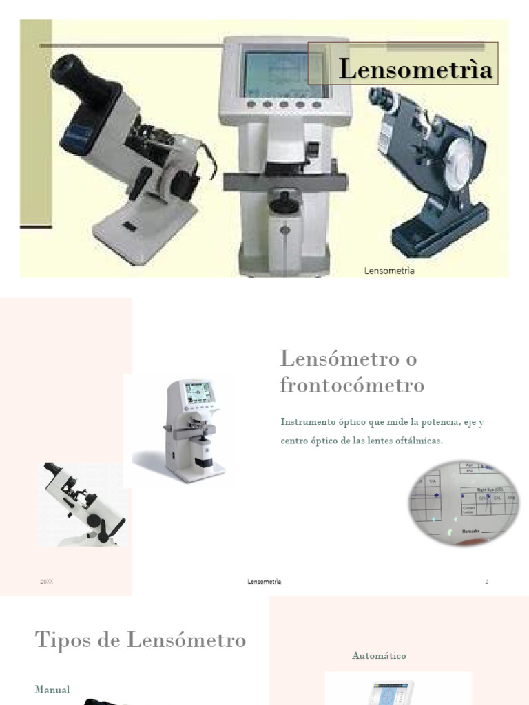 Introducción a la Lensometría y Tipos de Lensómetros | PDF | Óptica ...