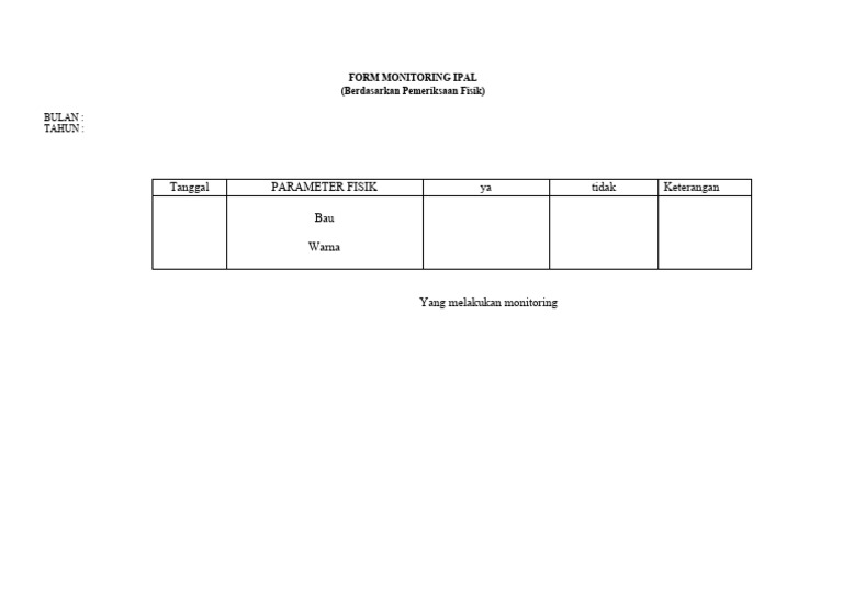 1433 Form Monitoring Ipal | PDF