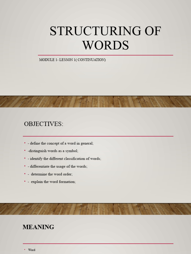 Structuring of Words | PDF | Adverb | Word