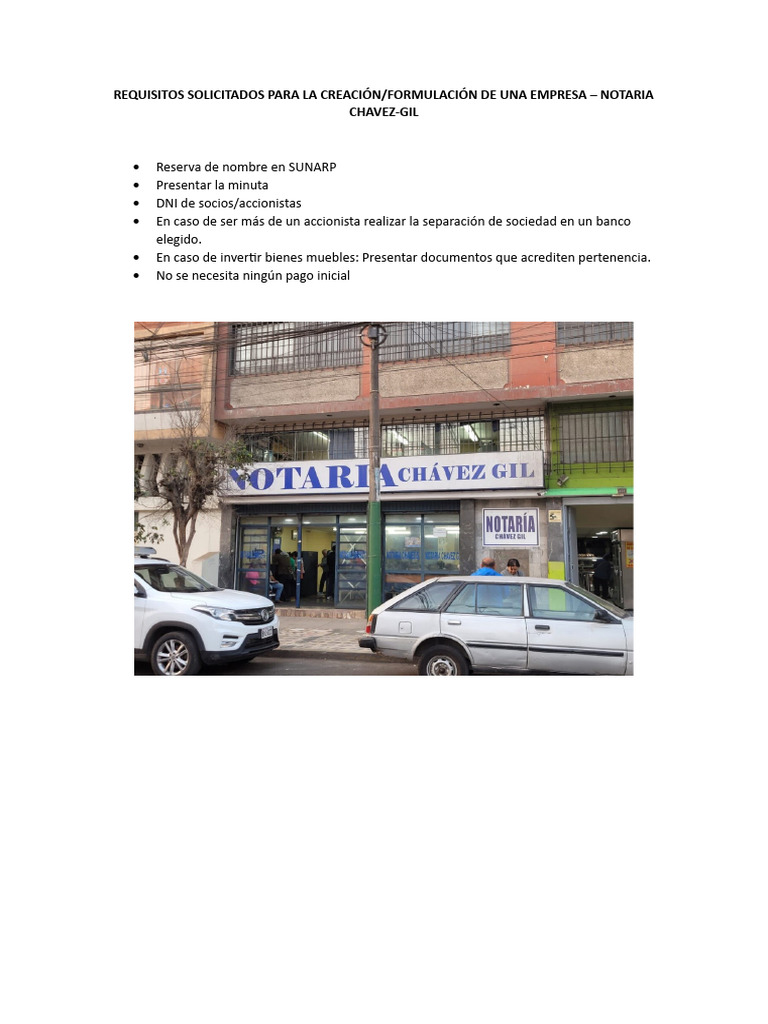 Requisitos Notaria Chavez Gil | PDF