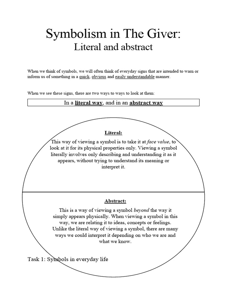 Symbolism in The Giver | PDF