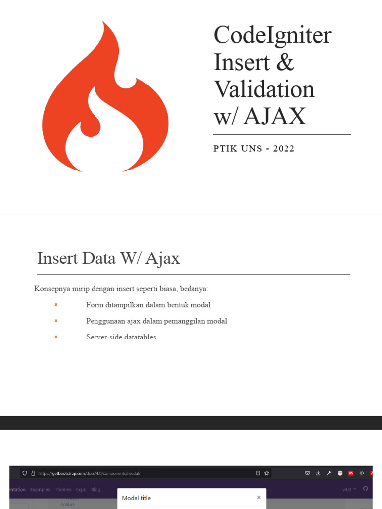 AJAX & Validasi di CodeIgniter | PDF | Metode & Bahan Ajar | Komputer