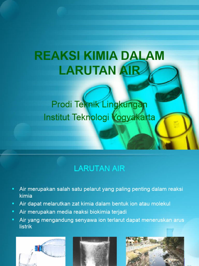 Reaksi Kimia dan Larutan Air dalam Kimia | PDF