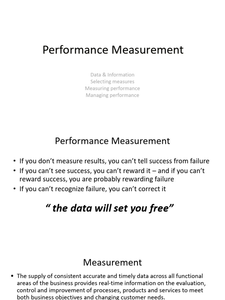 9.1 Performance Measurement | PDF | Customer Satisfaction | Strategic ...