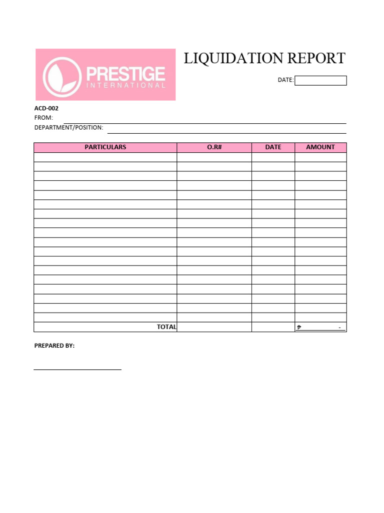 Liquidation Form | PDF