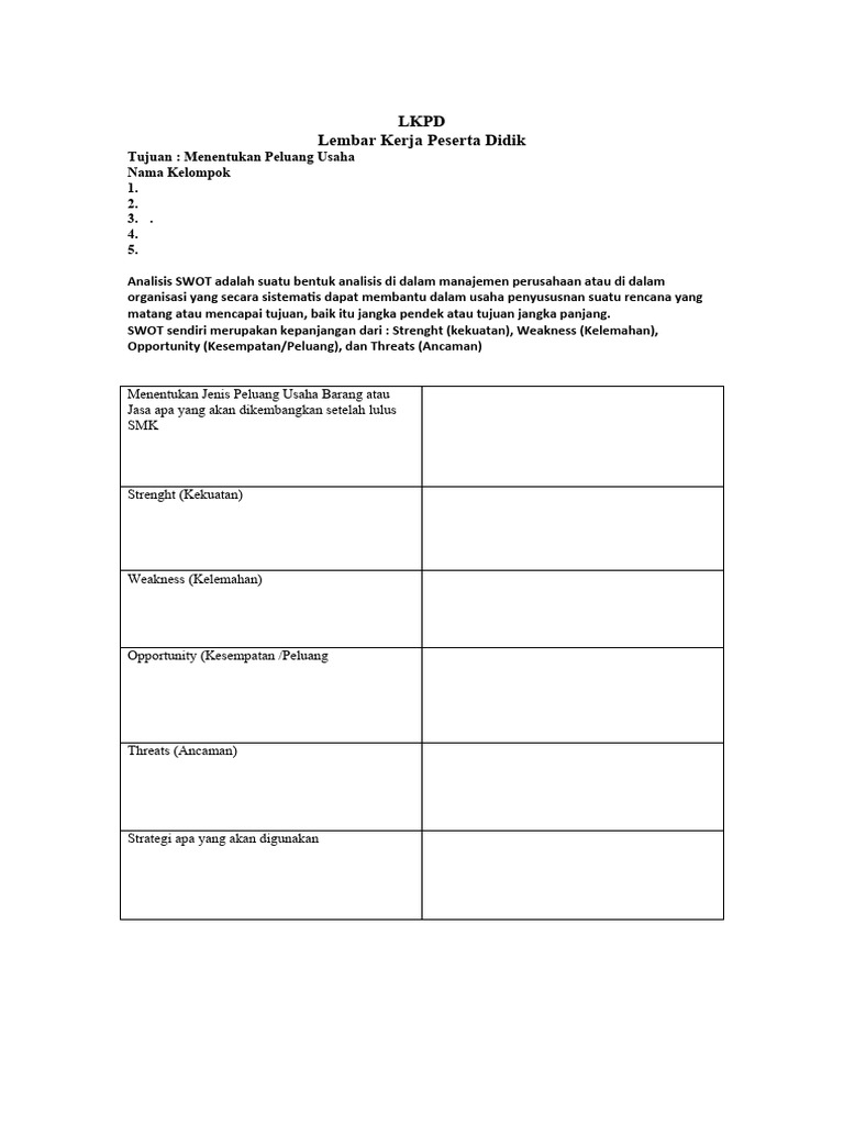 LKPD Peluang Usaha | PDF