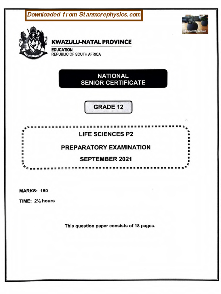 Life Sciences Grade 12 Trial 2021 p2 and Memo | PDF | Genetics | Biology