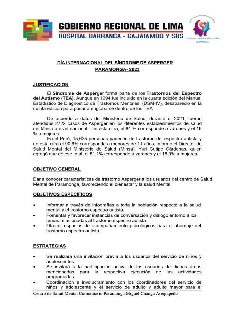 Plan de Trabajo Dia Mundial Del Tea 2023 | Descargar gratis PDF ...