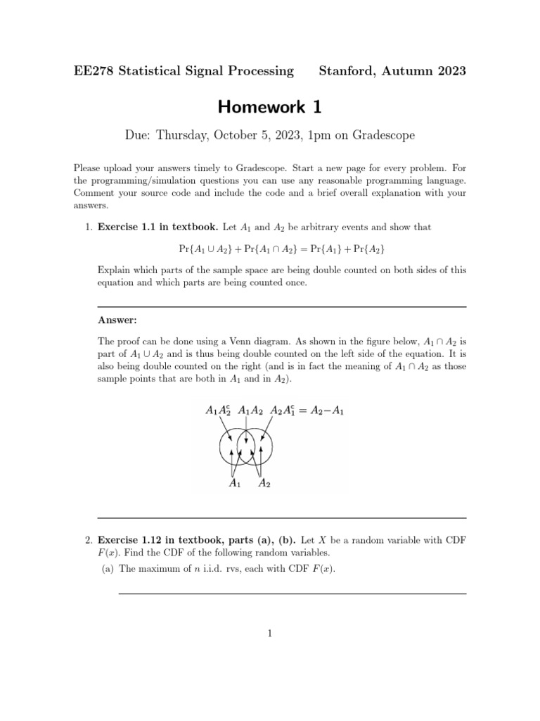 HW1 Solutions | PDF | Bit | Normal Distribution