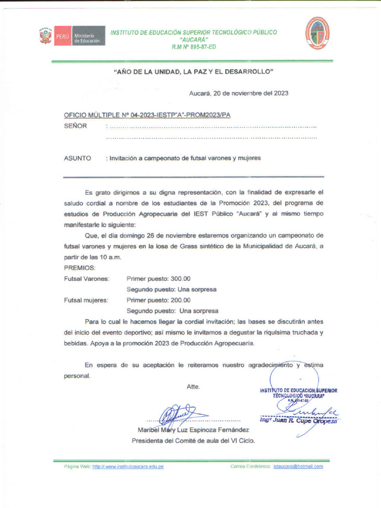 Oficio Deporte | PDF