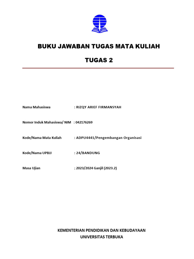 TMK 2 ADPU4441 Pengembangan Organisasi | PDF