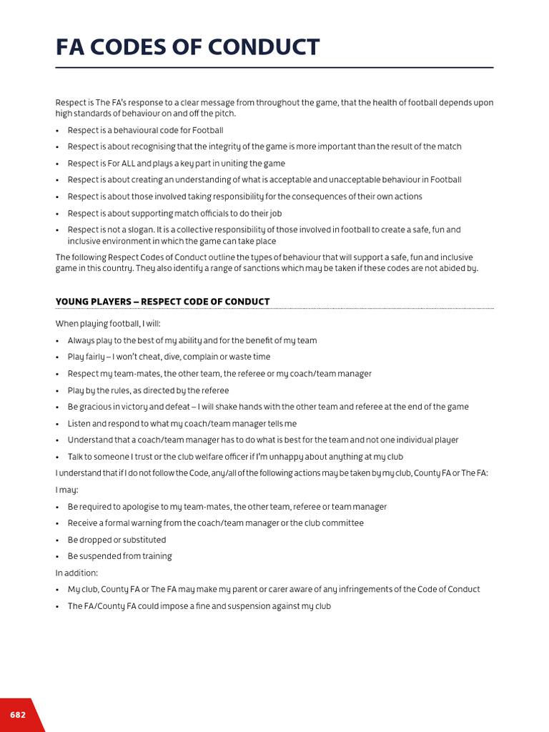 Section 29 - Fa Codes of Conduct | PDF | Association Football ...