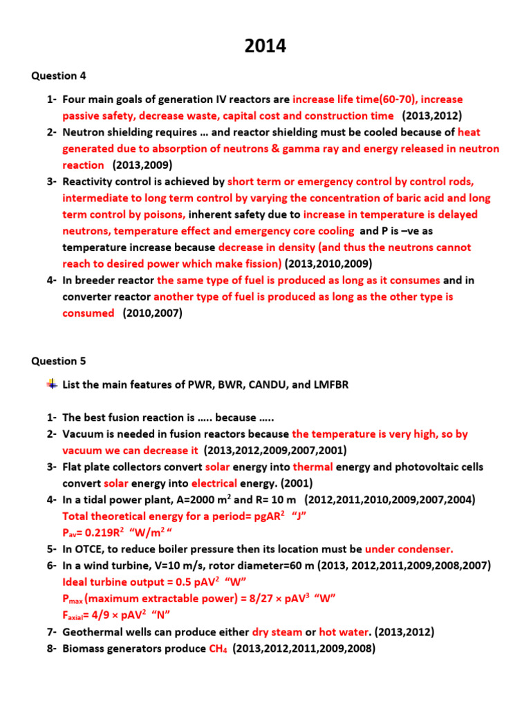Questions - Answers (Power Stations) | PDF | Nuclear Reactor | Nuclear Fuel