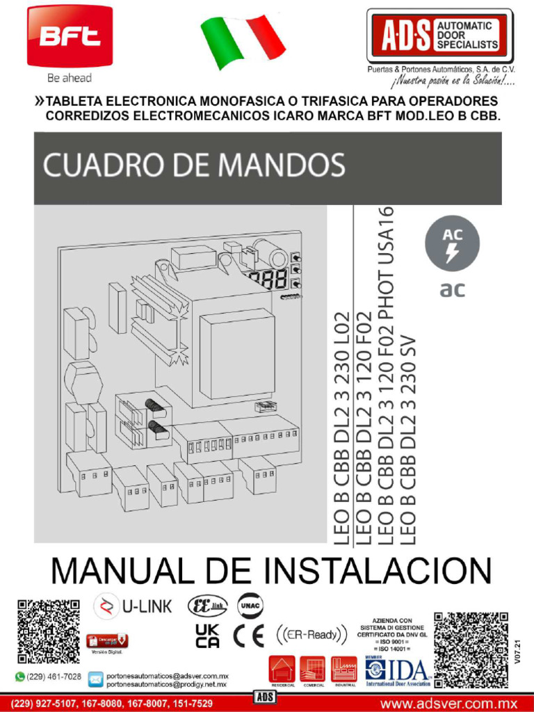 Tableta Electronica Monofasica o Trifasica para Operadores Corredizos Electromecanicos Icaro ...