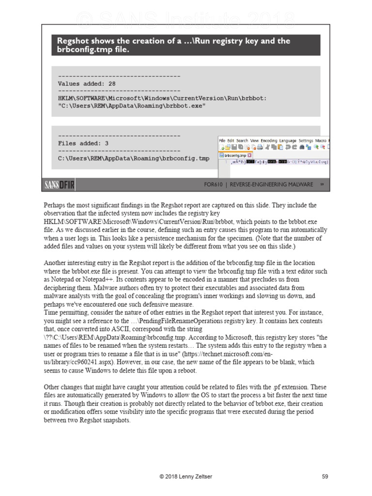 Regshot Shows The Creation of A /run Registry Key and The Brbconfig - TMP File | PDF | Domain ...
