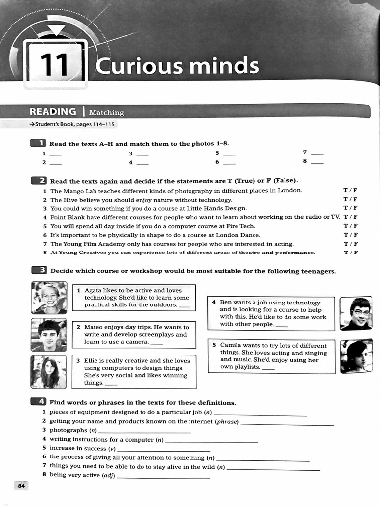 Workbook - Unit 11 | PDF | Cognition