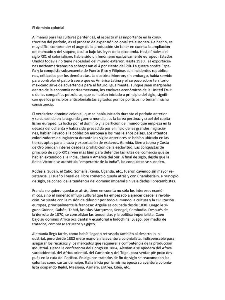 Dominio Colonial | PDF | Colonialismo | África