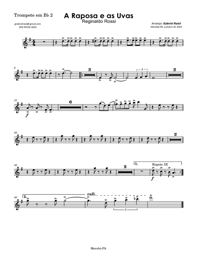 A Raposa e As Uvas-Trompete - em - BB - 2 | PDF