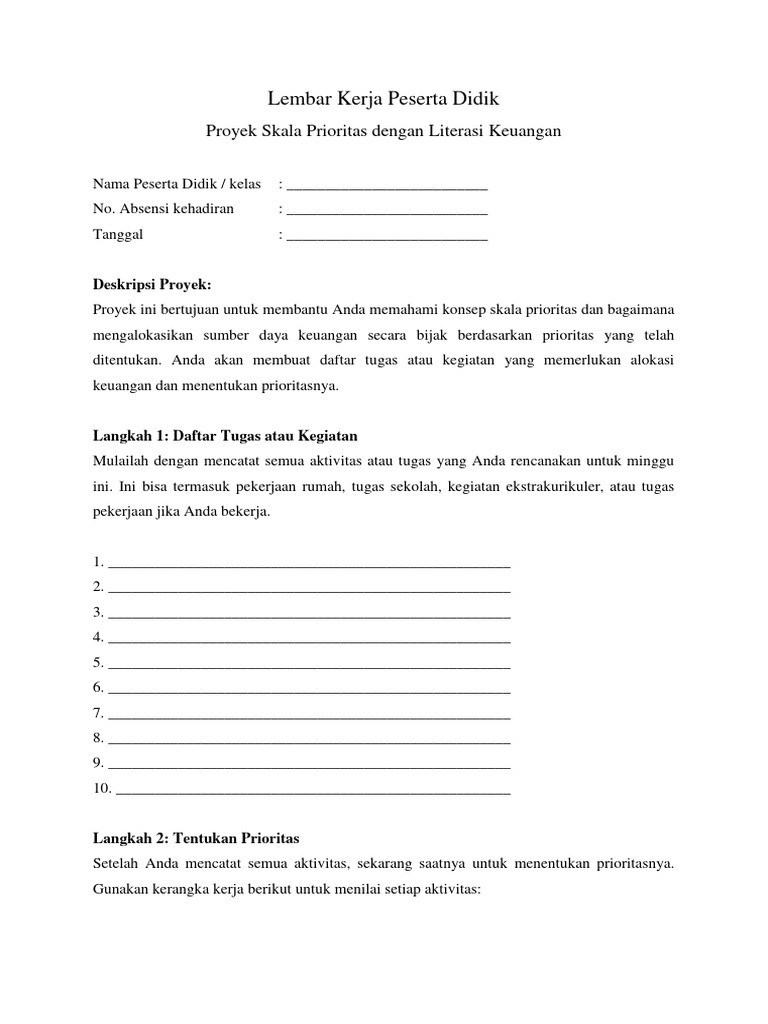 LKPD Skala Prioritas | PDF